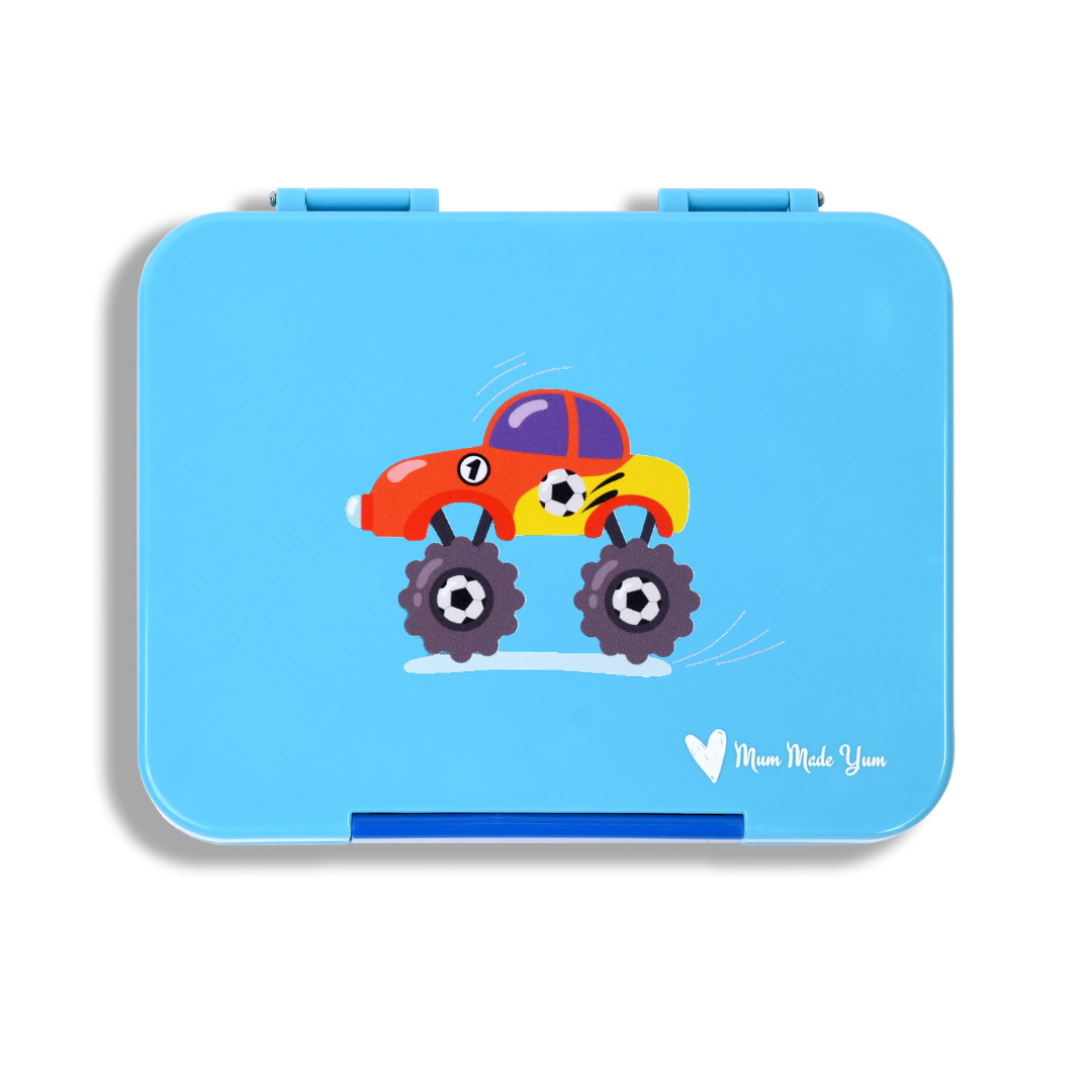 Large Bento Lunchbox - Light Blue Car – blossomchildrensstore