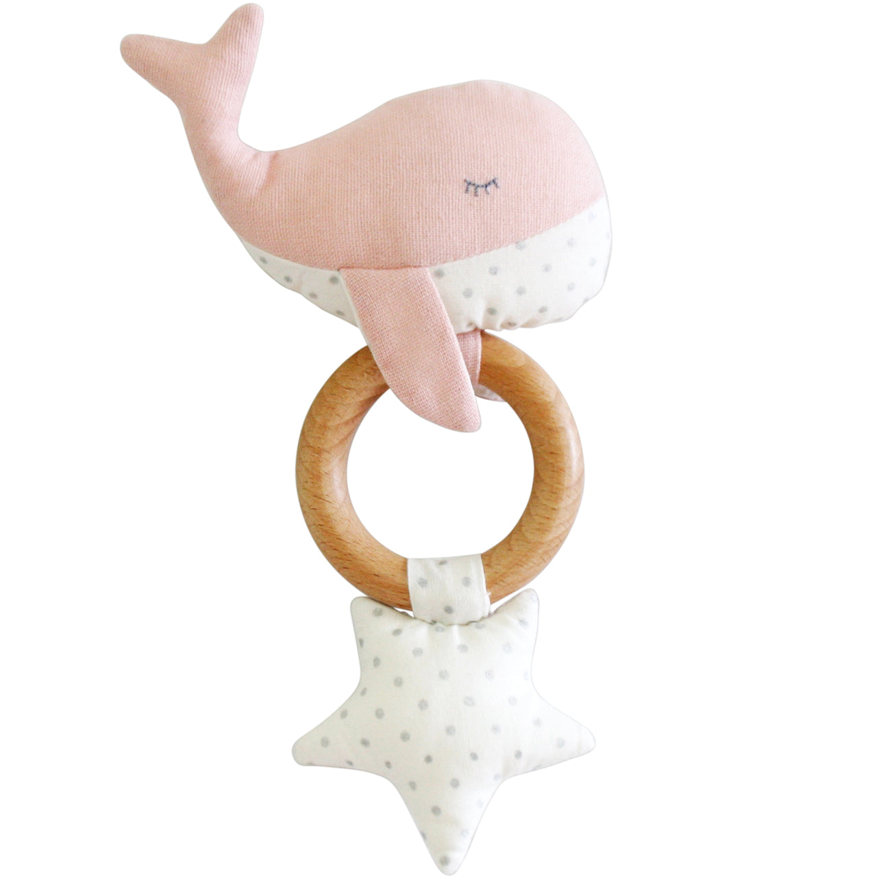 Whale Teether Rattle Squeaker Pink – blossomchildrensstore