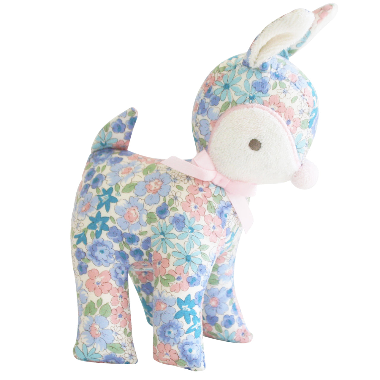 Baby Deer Rattle 16cm Liberty Blue – blossomchildrensstore