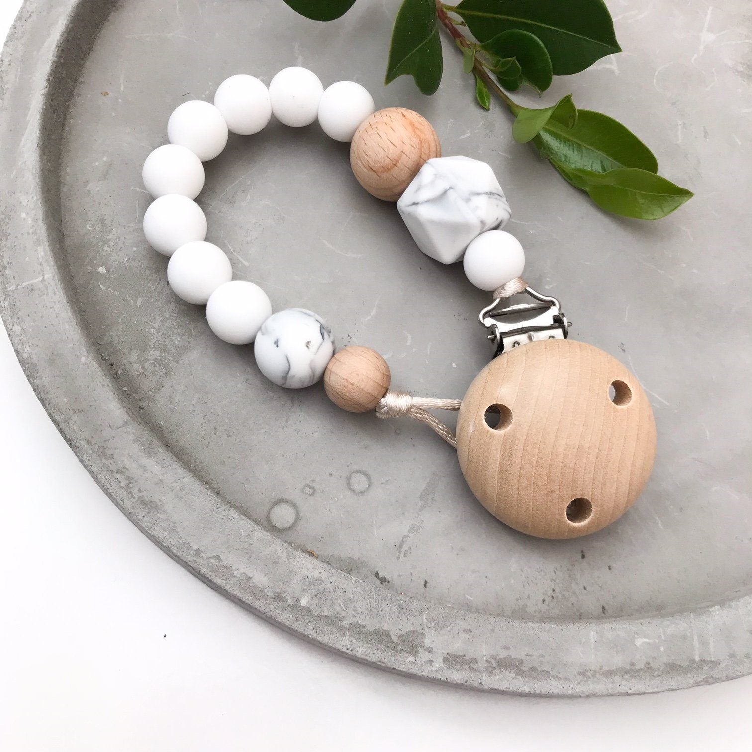 Silicone Dummy Holder - White Marble Accent – blossomchildrensstore